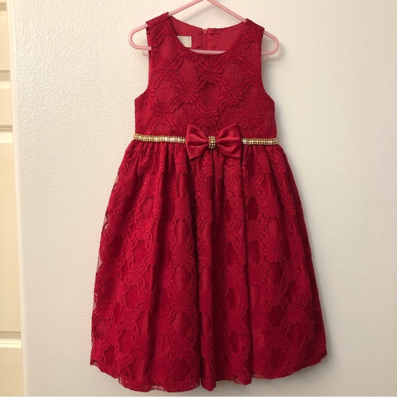 American Princess | Dresses | American Princess Girls Red Lace Dress ...